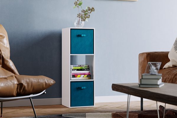 Clever Cube Compact 1 x 3 White – Flexi Storage