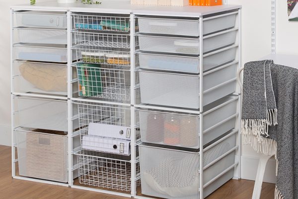Home Solutions Full Width Wire Basket 3 Runner White 285mm – Flexi Storage