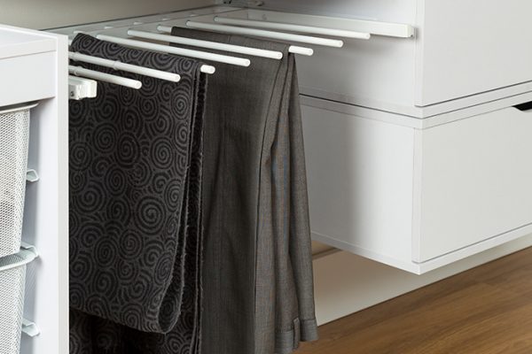 Home Solutions Sliding Pants Rack White – Flexi Storage