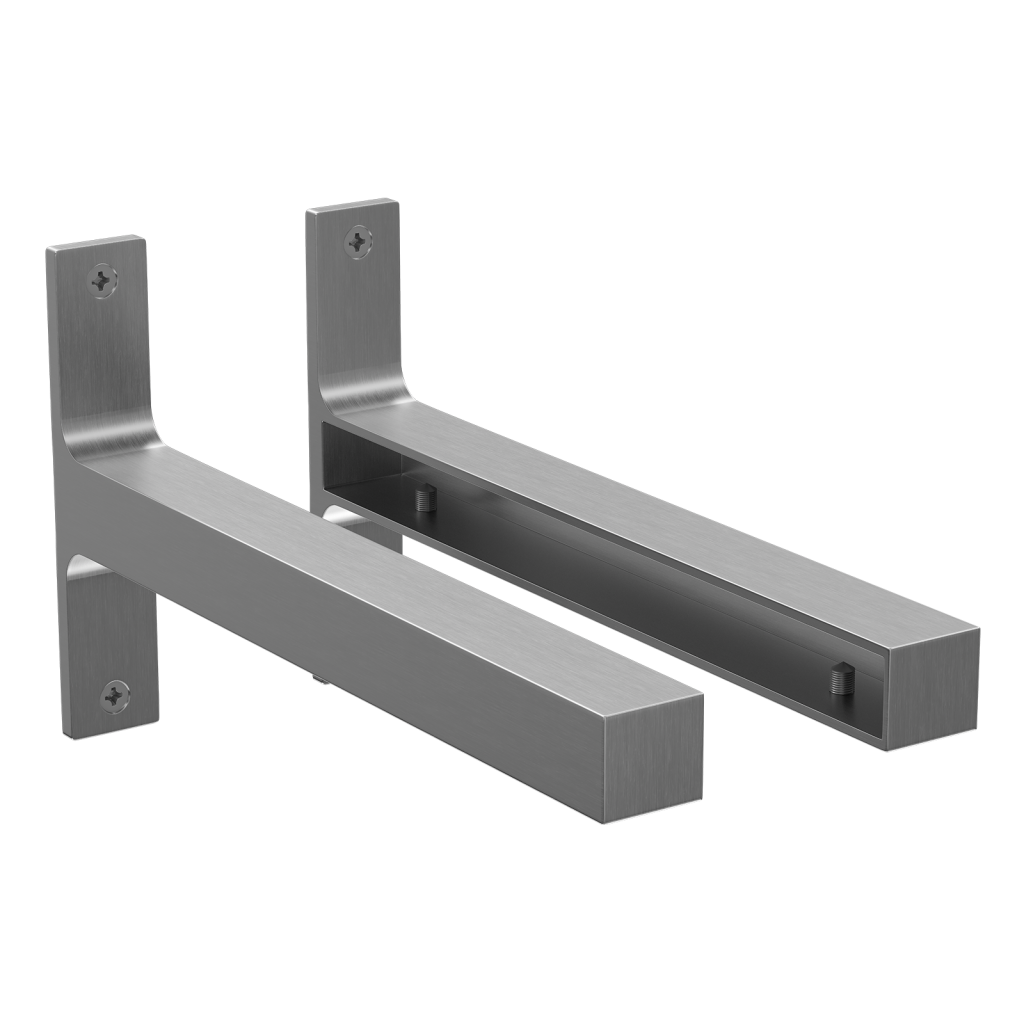 Timber Shelf End Brackets Left & Right 300mm Aluminium – Flexi Storage